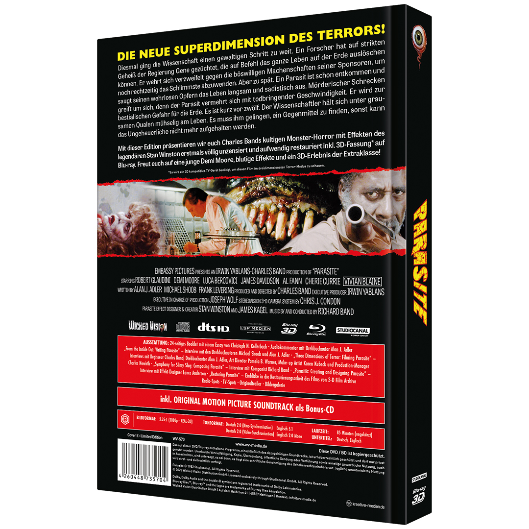 Parasite - Killer Parasit 3D (2-Disc Limited Collector‘s Edition Nr. 88) [Blu-ray + Soundtrack ...