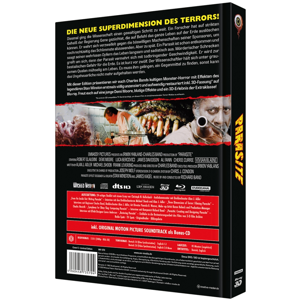 Parasite - Killer Parasit 3D (2-Disc Limited Collector‘s Edition Nr. 88) [Blu-ray + Soundtrack ...
