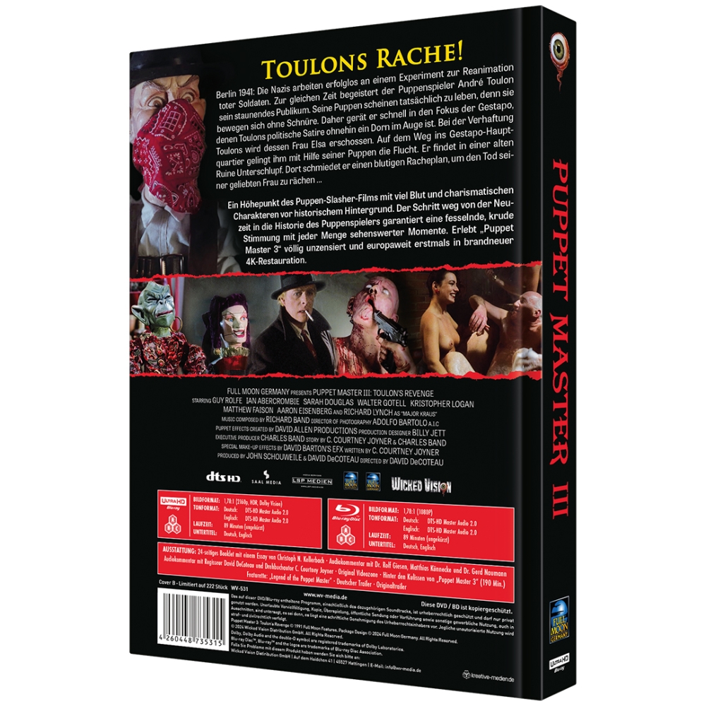 Puppet Master 3 - Toulon's Revenge (2-Disc Limited Mediabook Edition ...